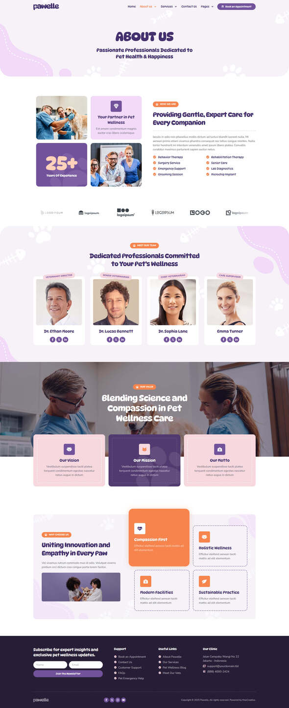 Pawelle - Veterinary & Pet Care Elementor Pro Template Kit by moxcreative